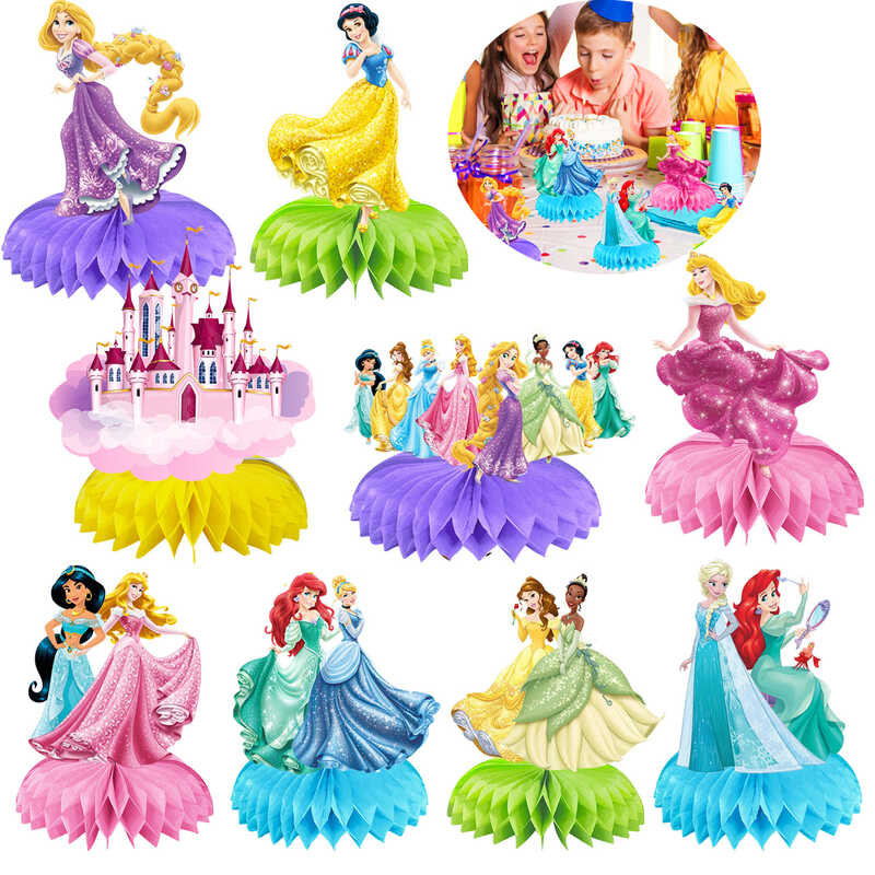 Cartoon Princess Honeycomb Centerpieces For Paper 3D Tables Decorations ...