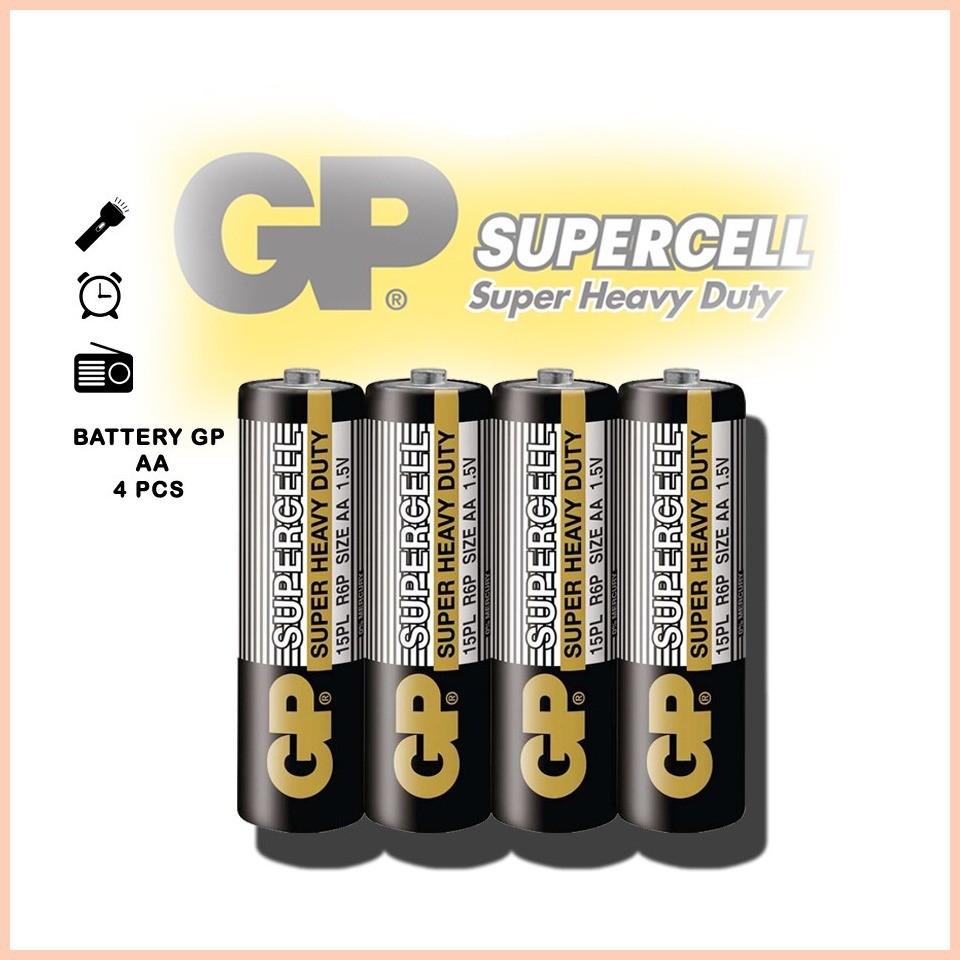 ☍ ๑ ஐ GP 4 PCS PER ORDER Supercell Heavy Duty Battery Environmental ...