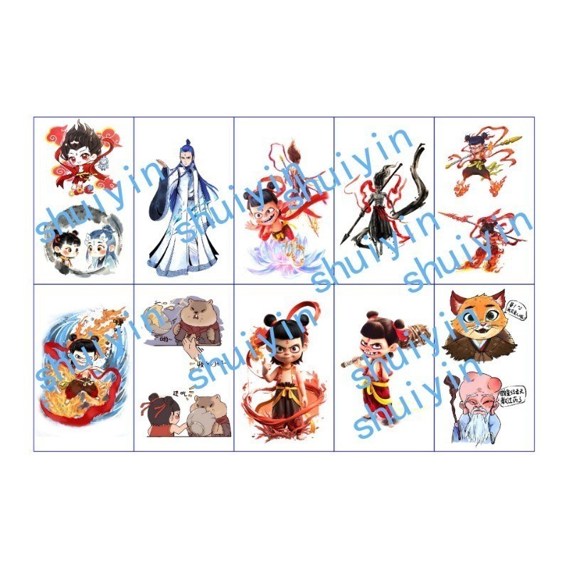 10 pieces/Nezha tattoo stickers/Aobing waterproof/cute children's ...