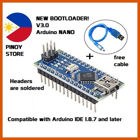 Arduino Nano V3.0 Atmega328P with free cable New bootloader CH340G | Shopee Philippines