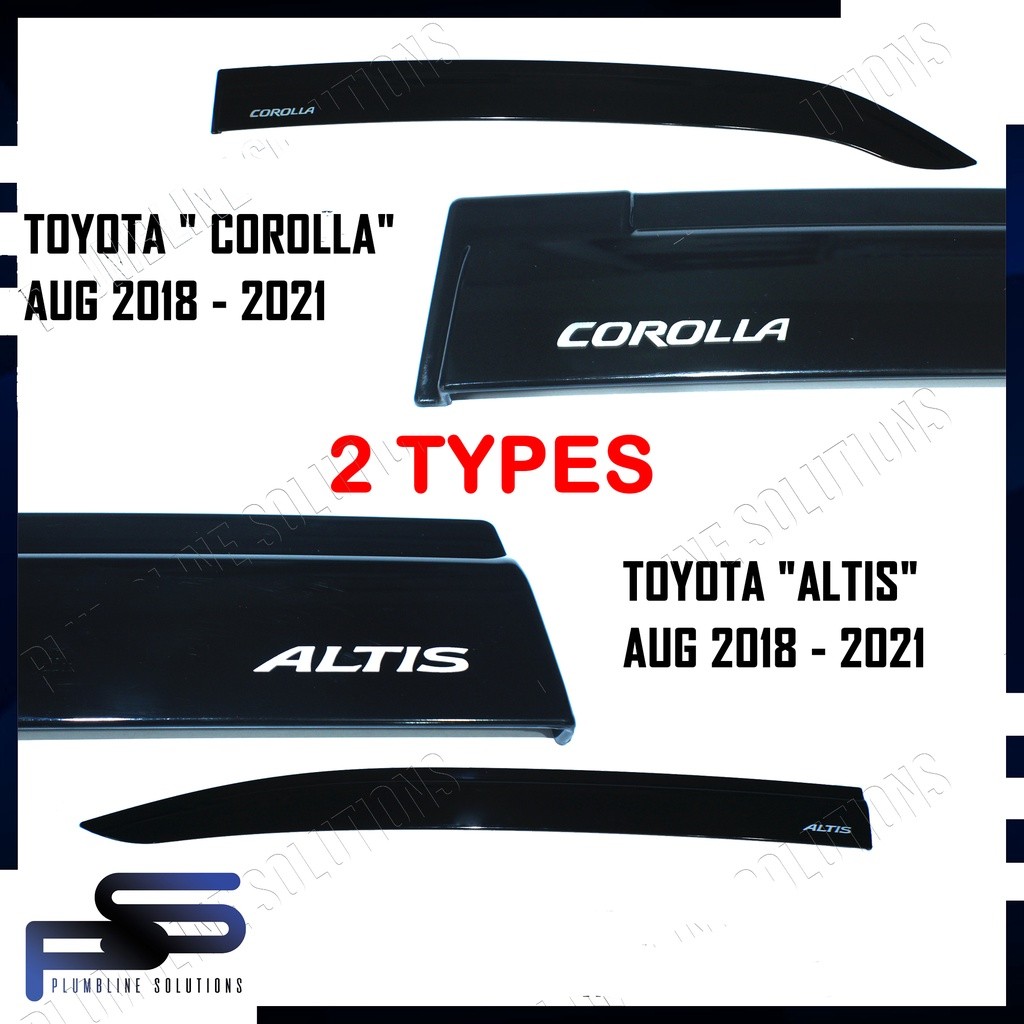 Rain Gutter Rain Visor Toyota Corolla Altis 2019 - 2023 /Deflector ...