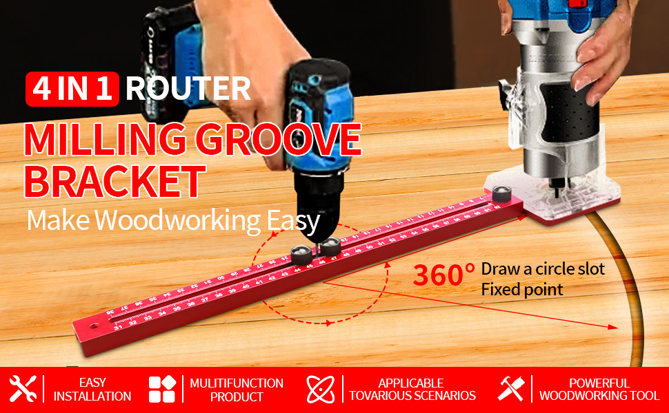 4 in 1 Router Milling Groove Bracket,Cabinet Hardware Jig and Router ...