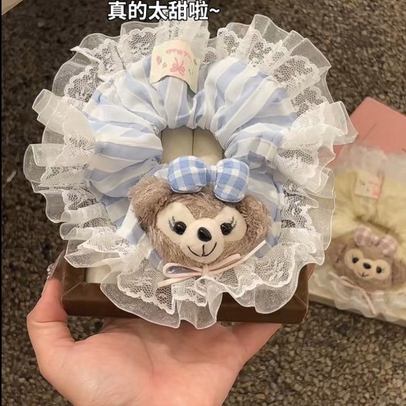 Super cute Duffy bear lace hair band~ really sweet 2025 girl matching ...