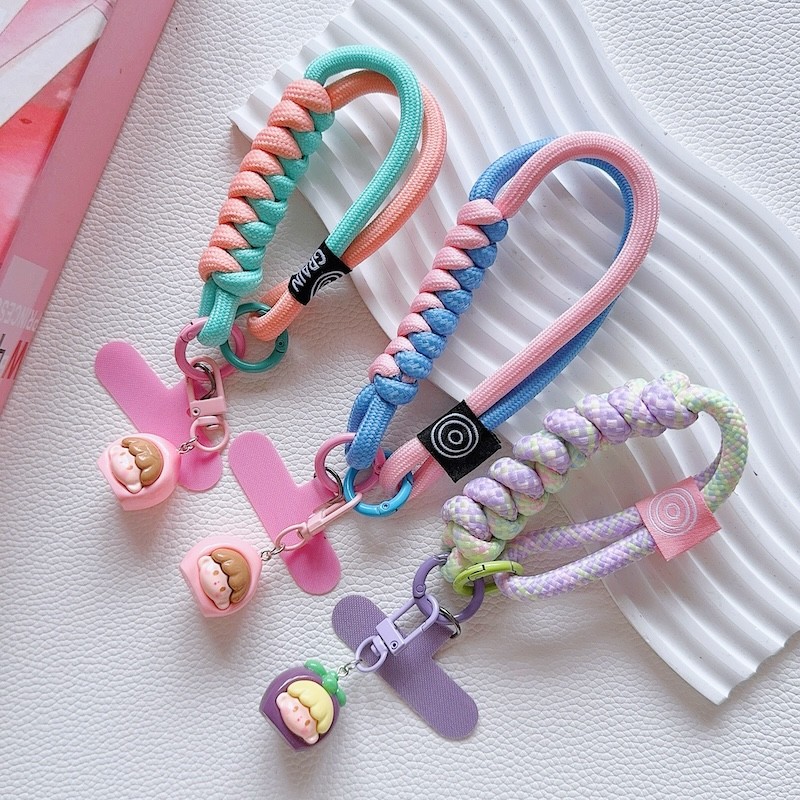 Mobile Phone Short Lanyard Wrist Strap Cute Cartoon Pendant Lanyards ...