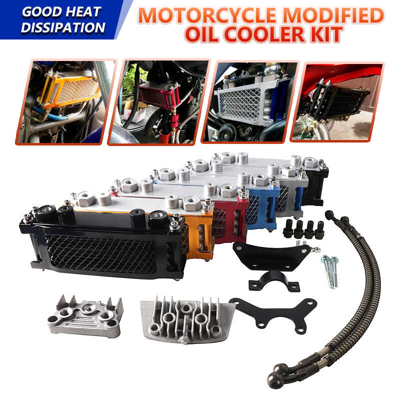 Motorcycle 4 Oil Cooler Radiator Kit Para sa 50 90 110 125 140cc Dirt ...