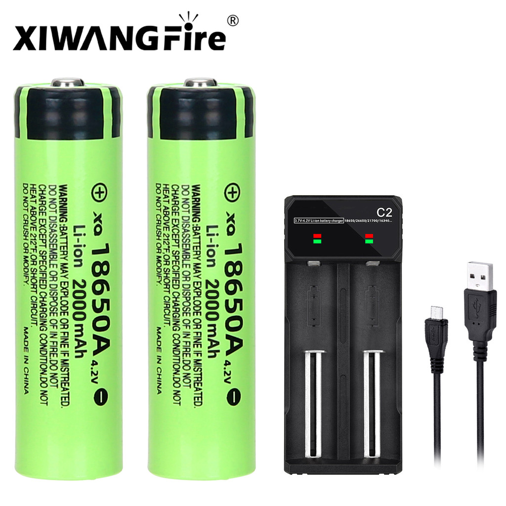 XIWANGFIRE 18650 4.2V 2000Mah Rechargeablelithium For Led Flashlight ...