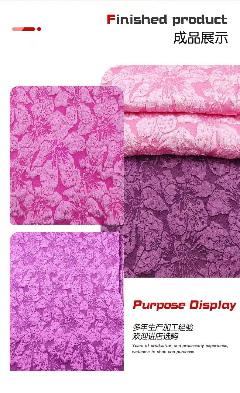New Jacquard Cloth Bubble Relief Wrinkle Fabric Lily Embossed Diy ...
