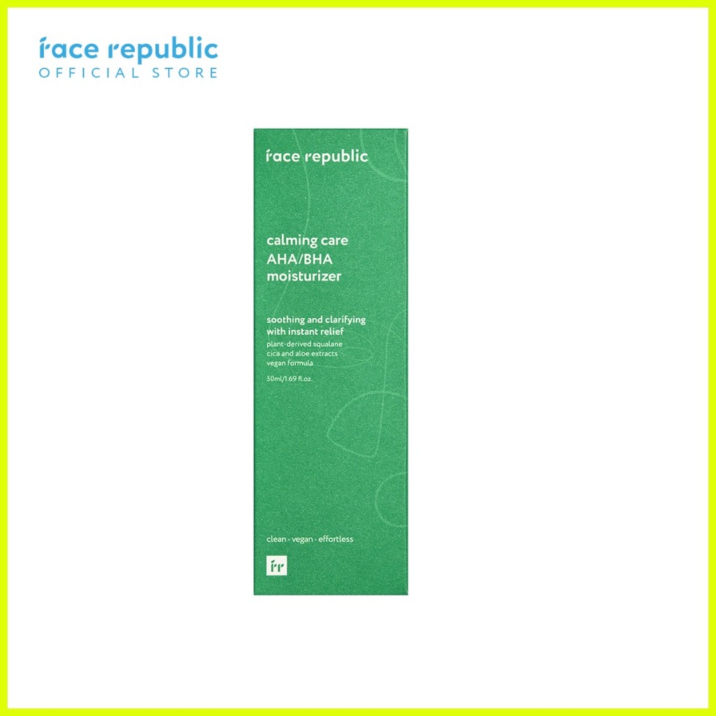 ① Face Republic Calming Care AHA/BHA Moisturizer 50mL, Non-comedogenic ...