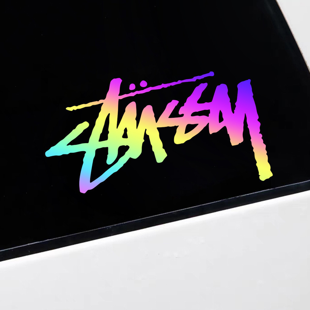 Stussy Reflective Motorcycle Accessories Car Scooter Decal Helmets ...