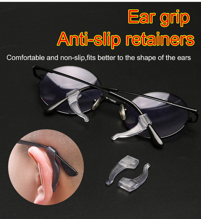 【Soft Silicone/Clear Design】Non-Slip Eyeglass Retainers/Anti-Slip Ear ...