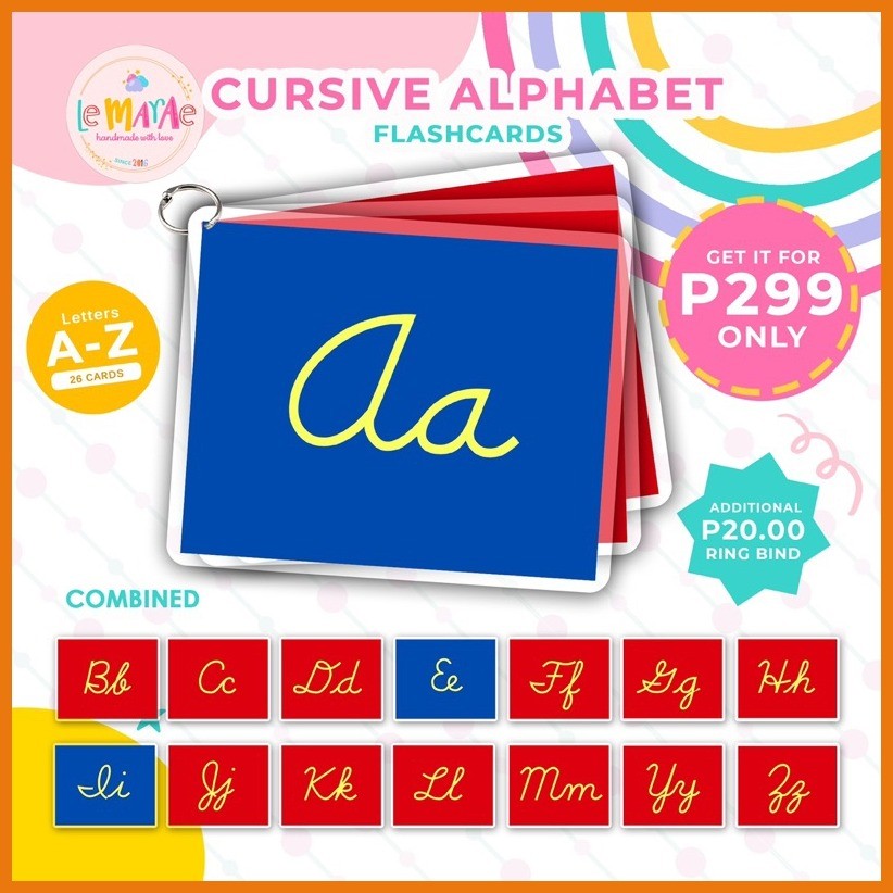 ∇ Montessori Cursive Alphabets Flashcards ABC Cursive Flashcards ...