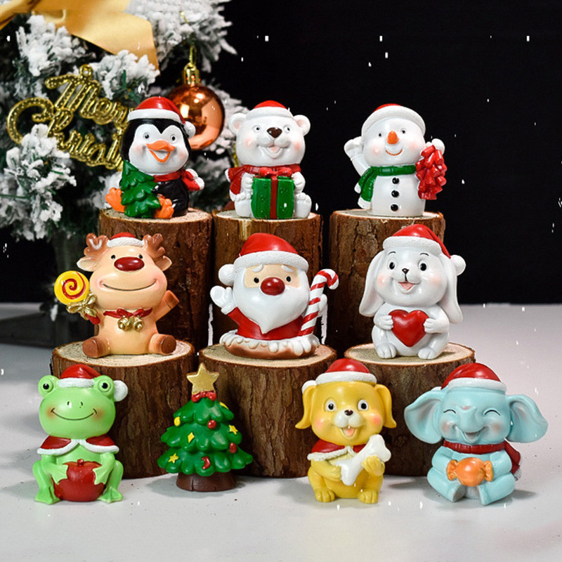 Christmas Ornaments Cute Snowman And Reindeer Resin Decoration Friends ...