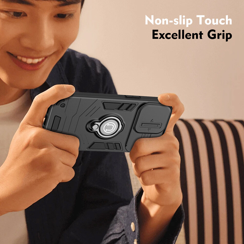 KEYSION Shockproof Case for Tecno Spark Go 1 Silicone+PC Slide Camera ...