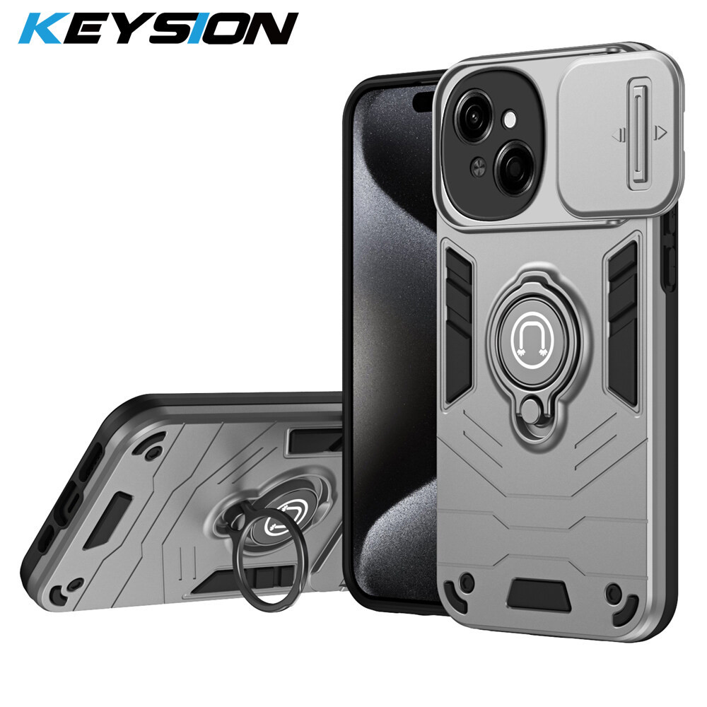 KEYSION Shockproof Case for Tecno Spark Go 1 Silicone+PC Slide Camera ...