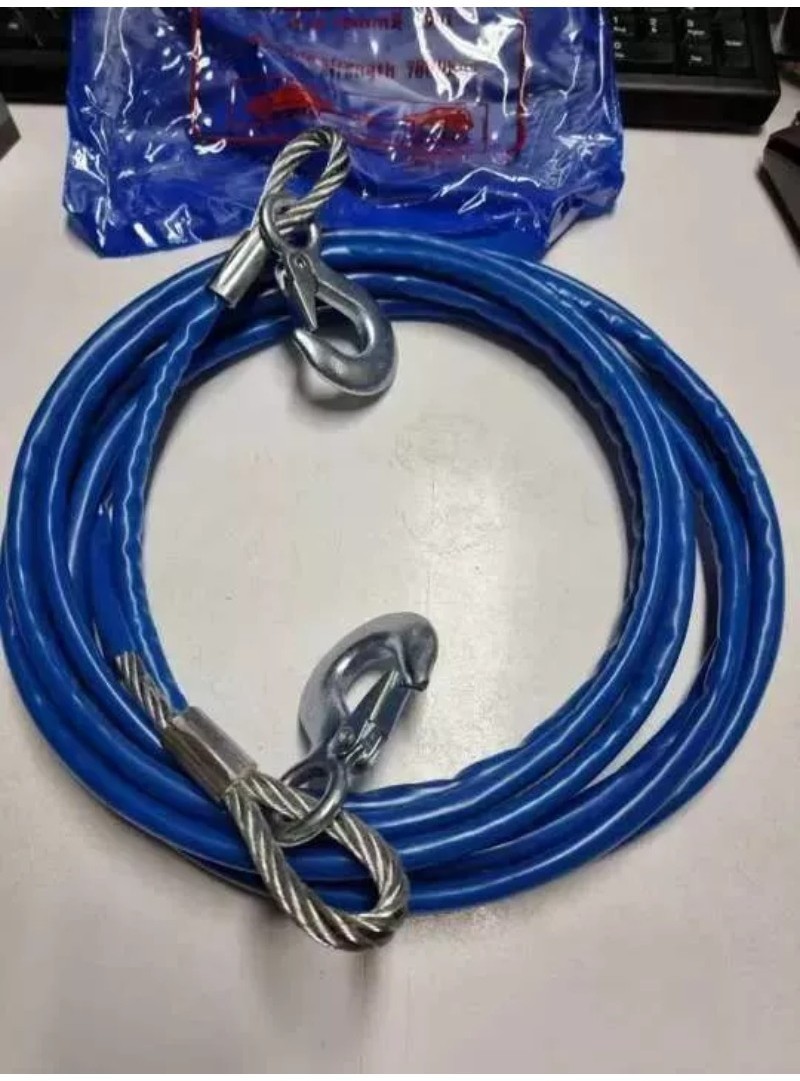 5m 7 Tons Tow Rope Steel Wire Towing Rope Car High Strength Safety Hook ...