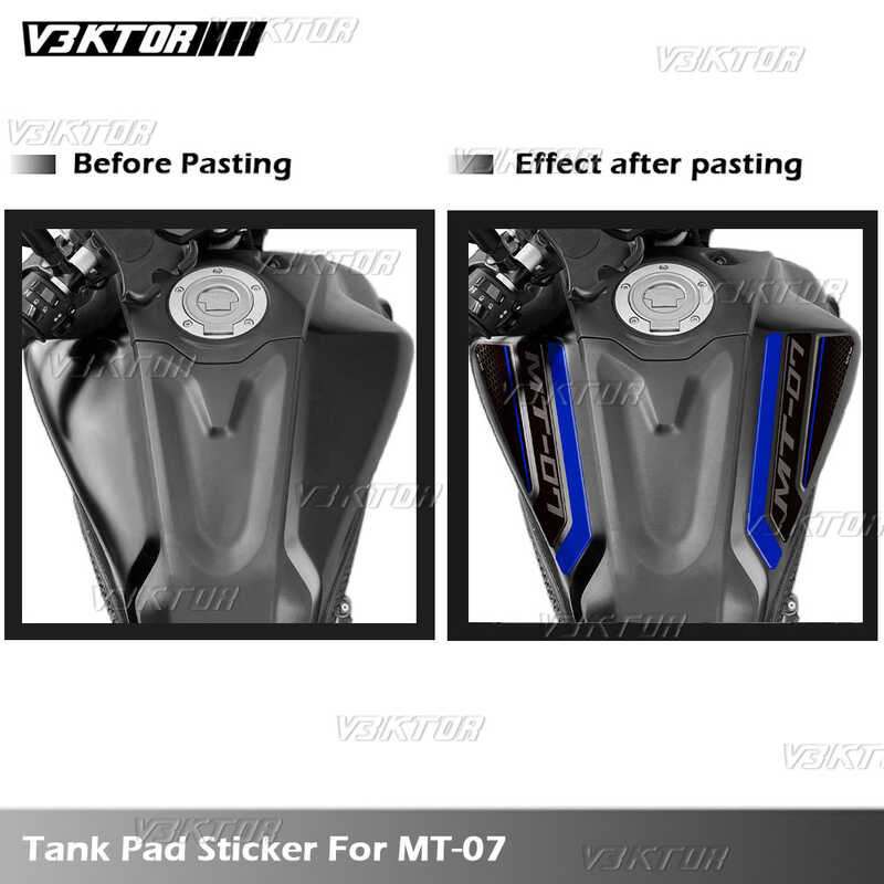 Fuel Tank Stickers 3D Decals Waterproof Para Sa Mt-07 Mt07 MT 07 2021 ...
