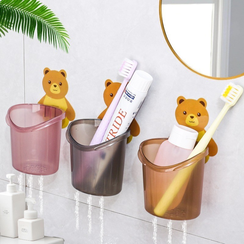 Little Bear Toothbrush Cup - For Shaver, Toothpaste Storage Rack - Cute ...