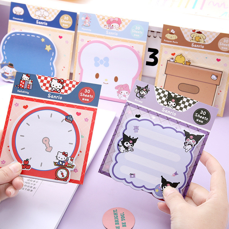 24Pcs/Lot Kuromi Melody Memo Pad Sanrio Kitty Sticky Notes Stationery ...