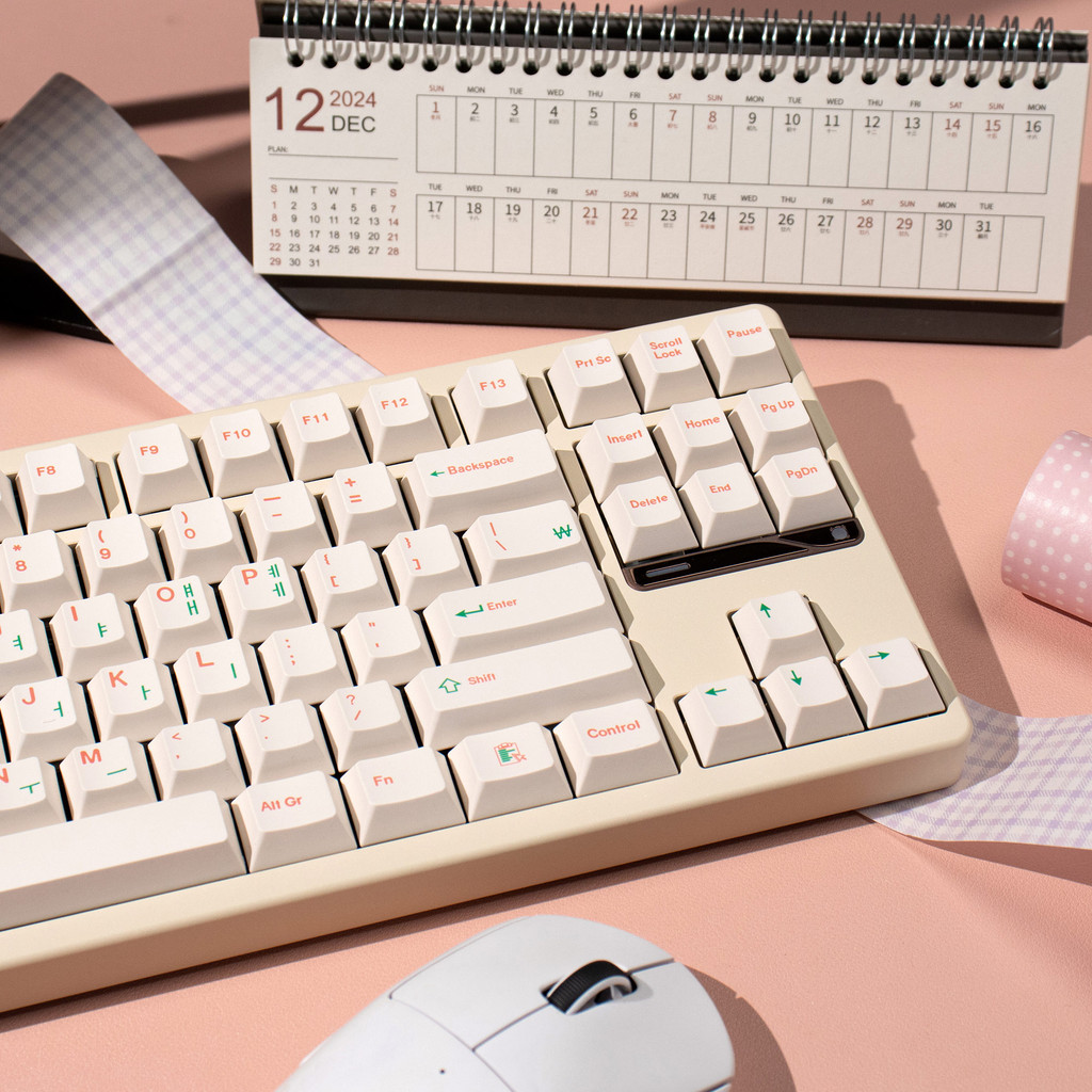 Minimalism Milky White Keycaps Letter/ Korean root PBT Cherry profile ...