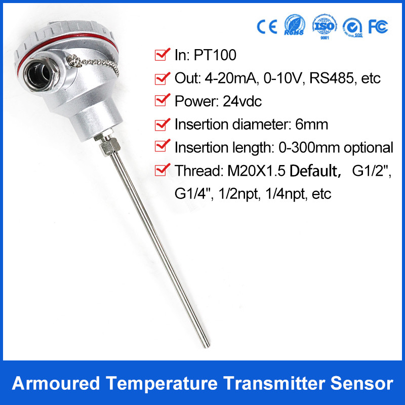 Pt100 Sensor 4-20Ma Output -50-500 Degrees Celsius Temperature Transmitter | Shopee Philippines