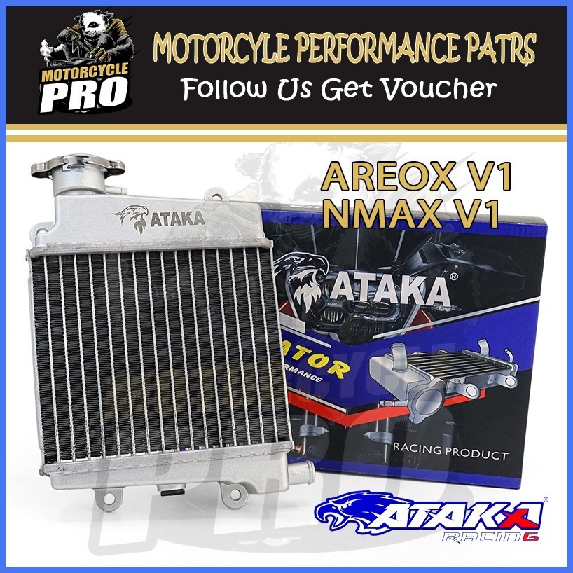 ♒ ATAKA Radiator For NMAX V1 AEROX V1 Motorcycle Cooling Water Tank ...