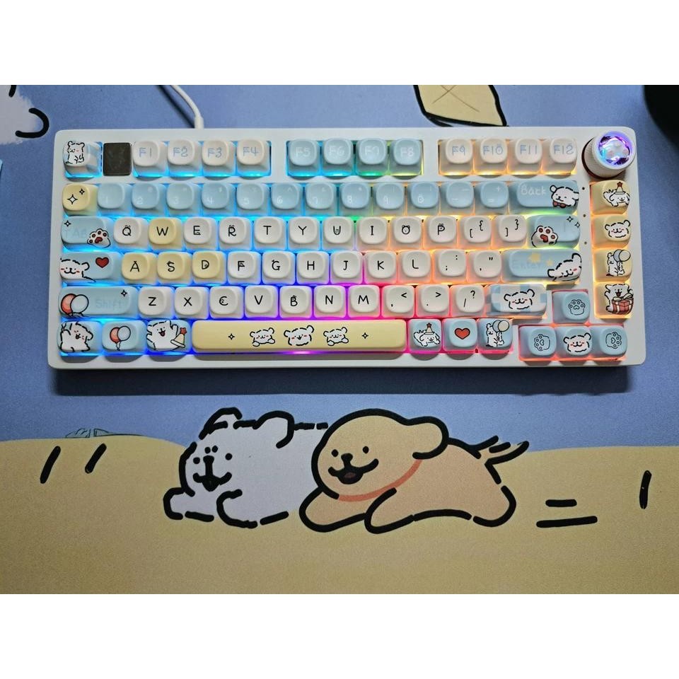 Line Puppy Keycap MOA Profile 135 Keys PBT Dye Sublimation Wooting MAD ...
