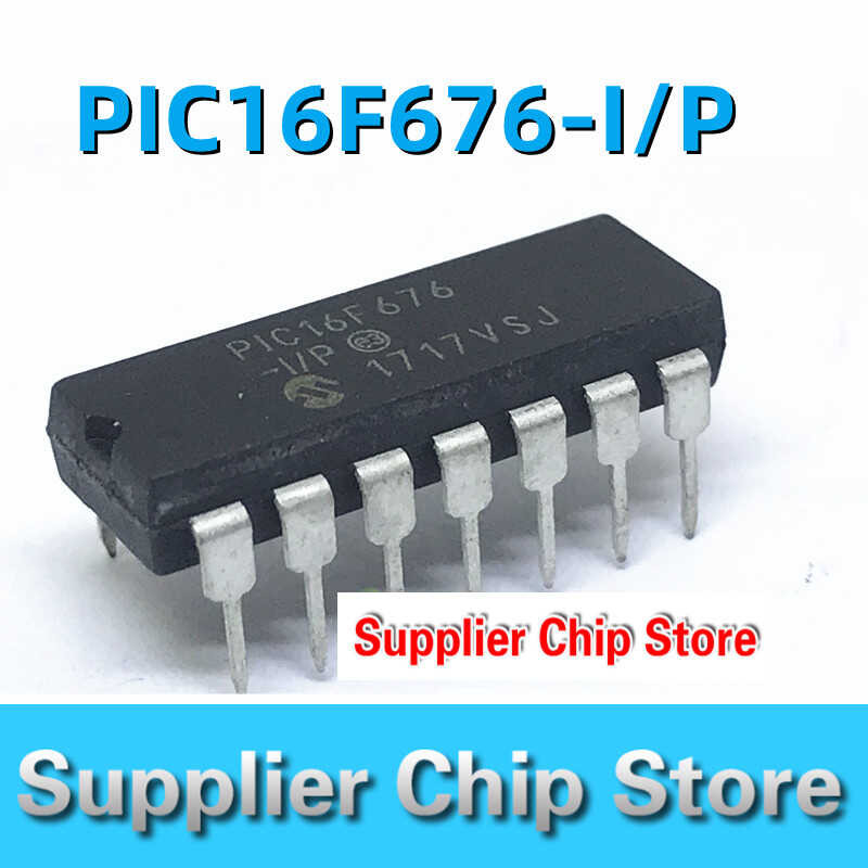 New imported original PIC16F676 PIC16F676-I/P 8-bit flash microcontroller chip in-e DIP-14 -I/P ...