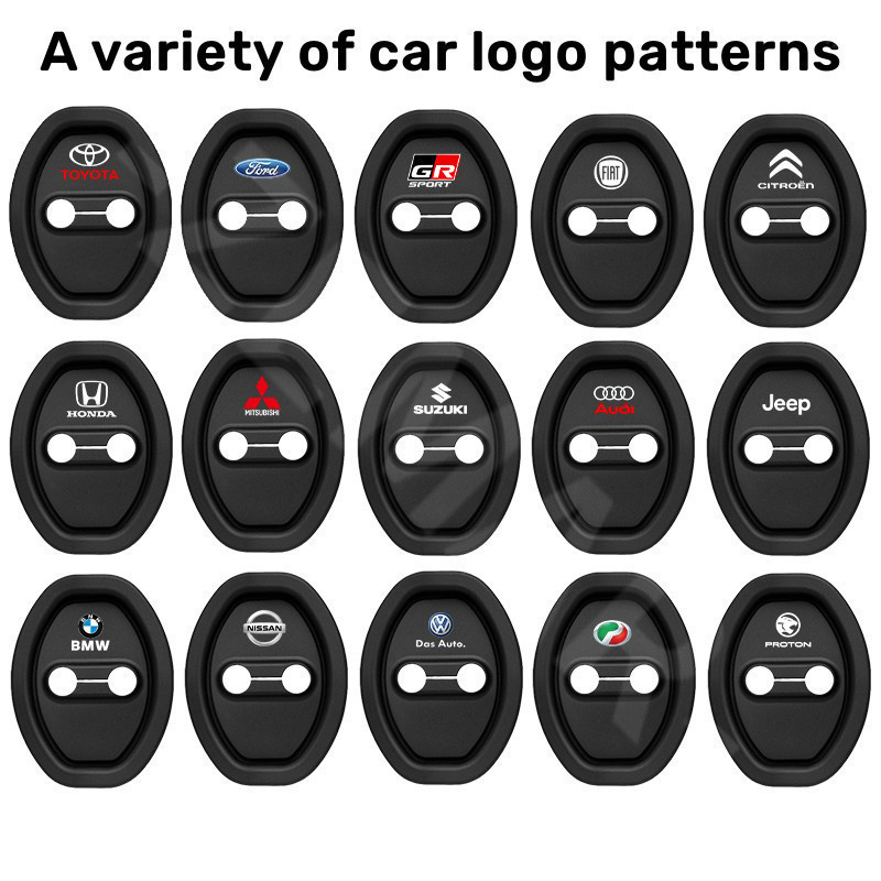 4Pcs Toyota Silicone Car Door Lock Protection Cover Door Lock Shock ...