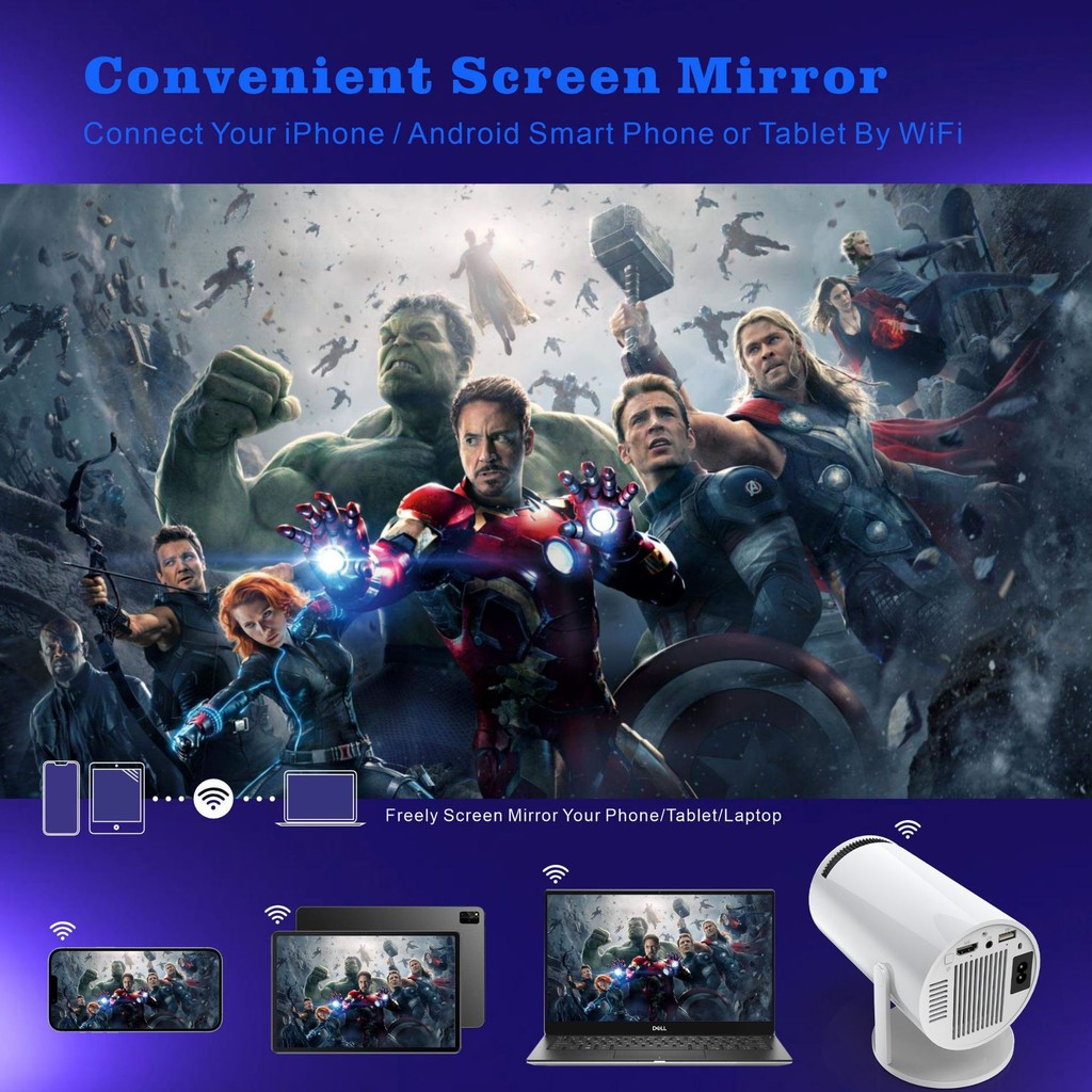 2in1 TV Games Projector with Android 11, Bluetooth 5.0 & Large Screen ...