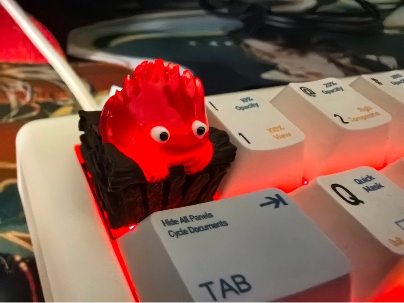 Calcifer Keycap Cute Cartoon 3D Creative Cute MX Switch Mechanical ...