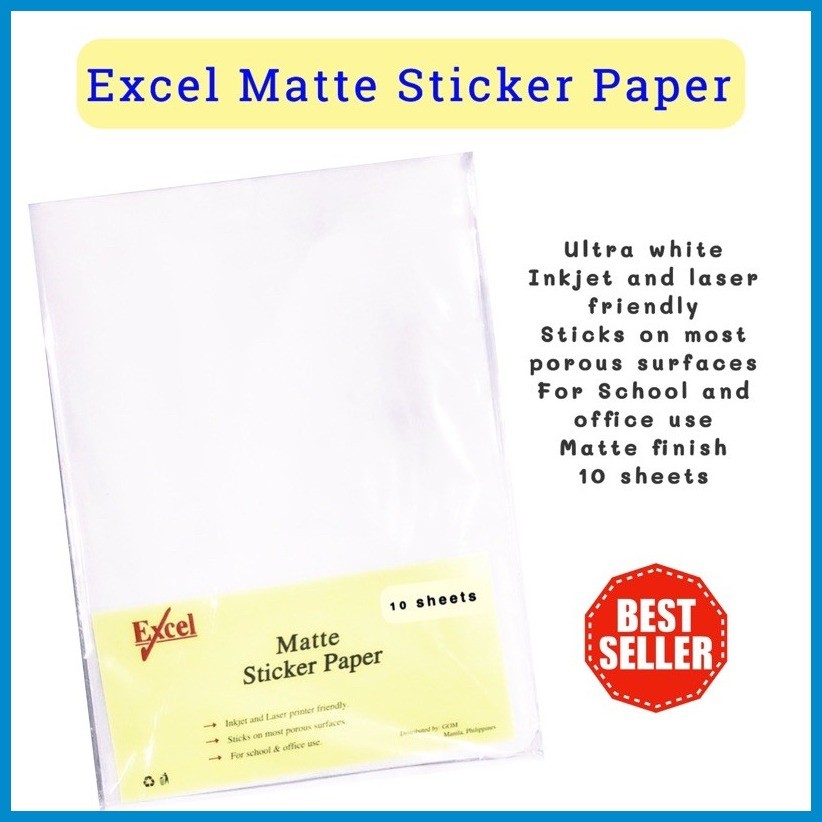 Excel Sticker paper A4 size matte and glossy 10 sheets | Shopee Philippines