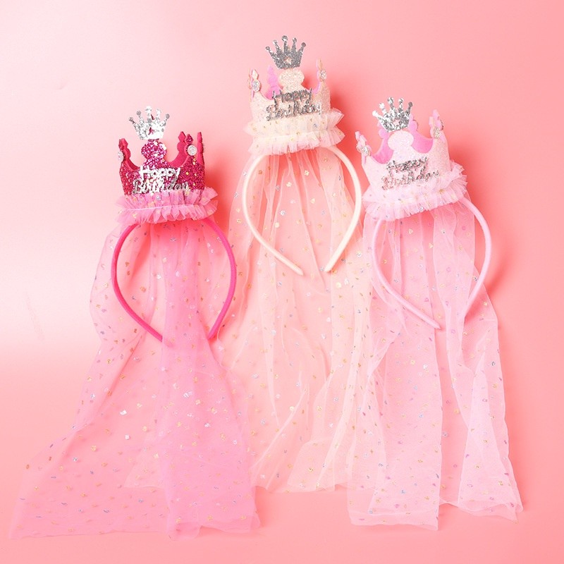 Happy Birthday Headband Crown Crown Sequins Decoration Children's ...
