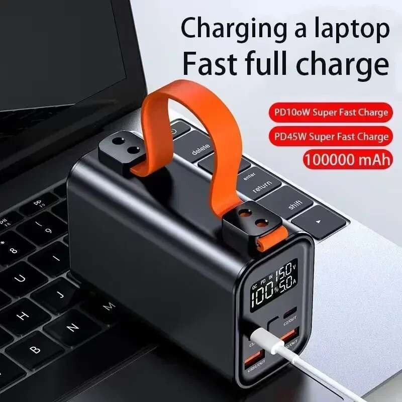 Large Capacity Power Bank Station 100000mAh 100W PD USB C DC Fast ...