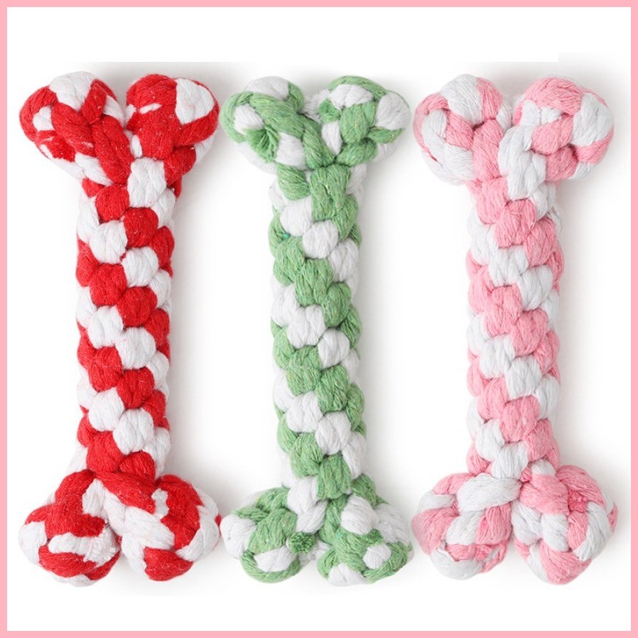 Dog Bite Rope Dental Cleaning Bone Chew Toy (PACK OF 3's) | Shopee ...