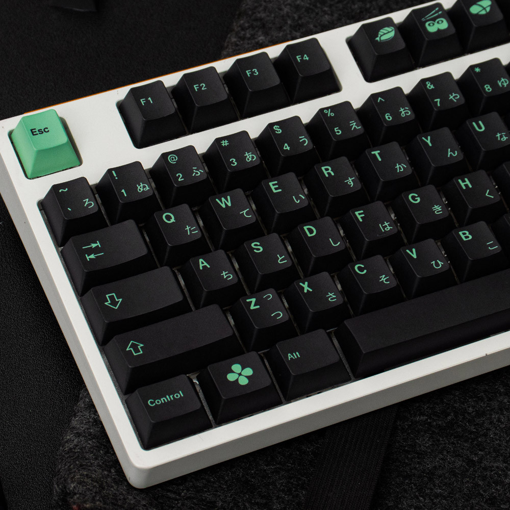 GMK Wasabi Keycaps Black Green PBT Cherry profile Keycaps set for MX ...