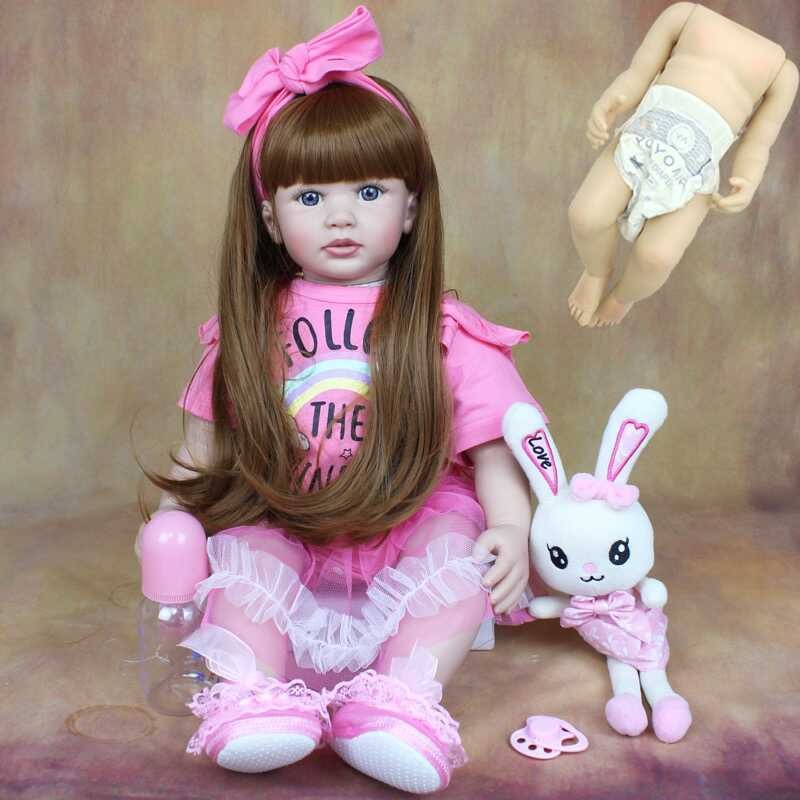 Realistic Lifelike Reborn Baby Girl Doll Toy Full Silicone 55 CM 22 ...