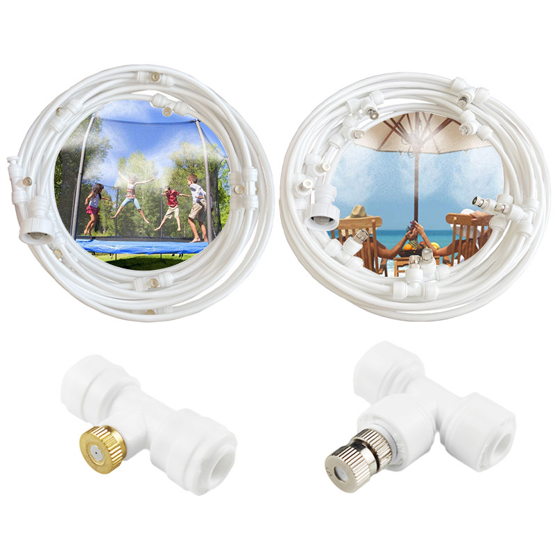 White Mister Kit Garden Outdoor Misting System Plants Sprinkler Water ...