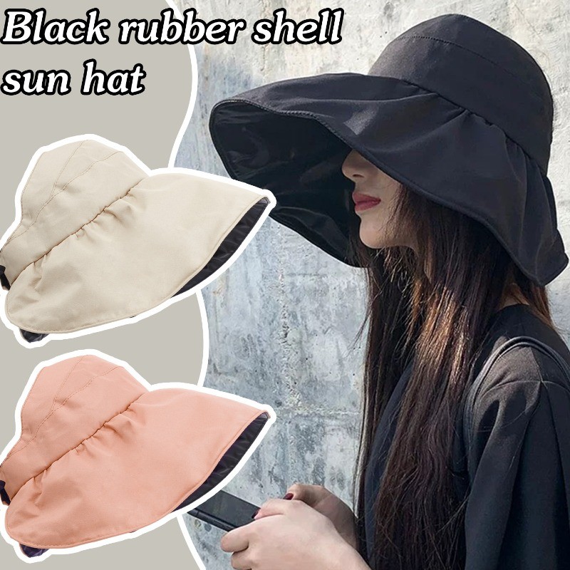 Summer Wide Brim Visor Cap - Outdoor Beach Soft Shell Hat - Foldable ...