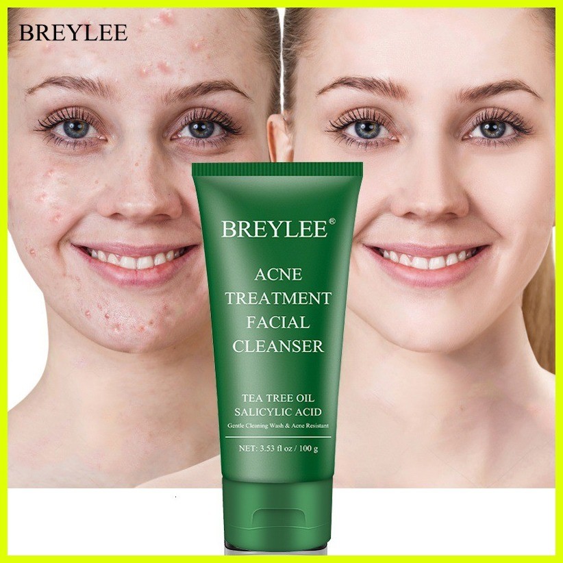 BREYLEE Tea Tree Facial Cleanser Acne Treatment Shrink Pores Oil Control Remove Blackhead Face ...