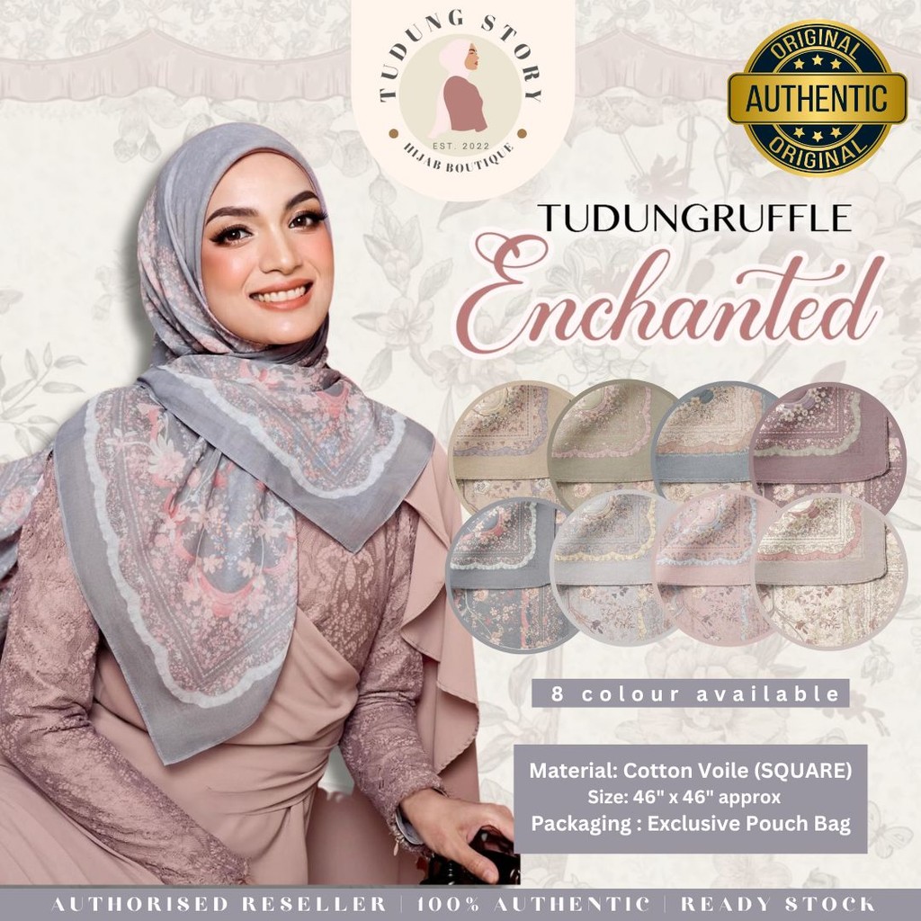 Tudungruffle ENCHANTED Collection Tudung Bawal Premium Cotton Voile by ...