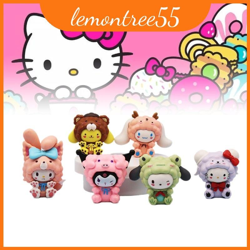 Lovely 8th Generation My Melody And Kuromi Desktop Decoration Set Of 6 ...
