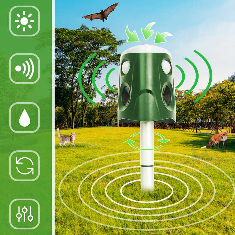 product: New 360 degree infrared sensing bird repellent, solar alarm ...