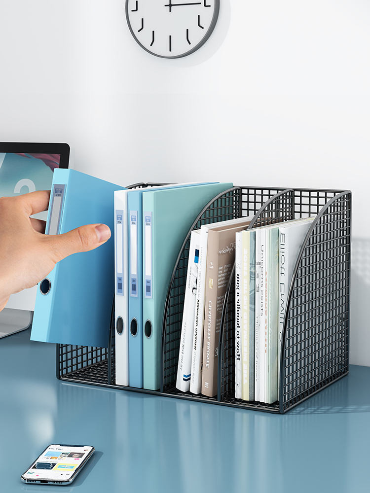 Desk Organizing File Rack File Folder Storage Box Storage Rack Metal ...