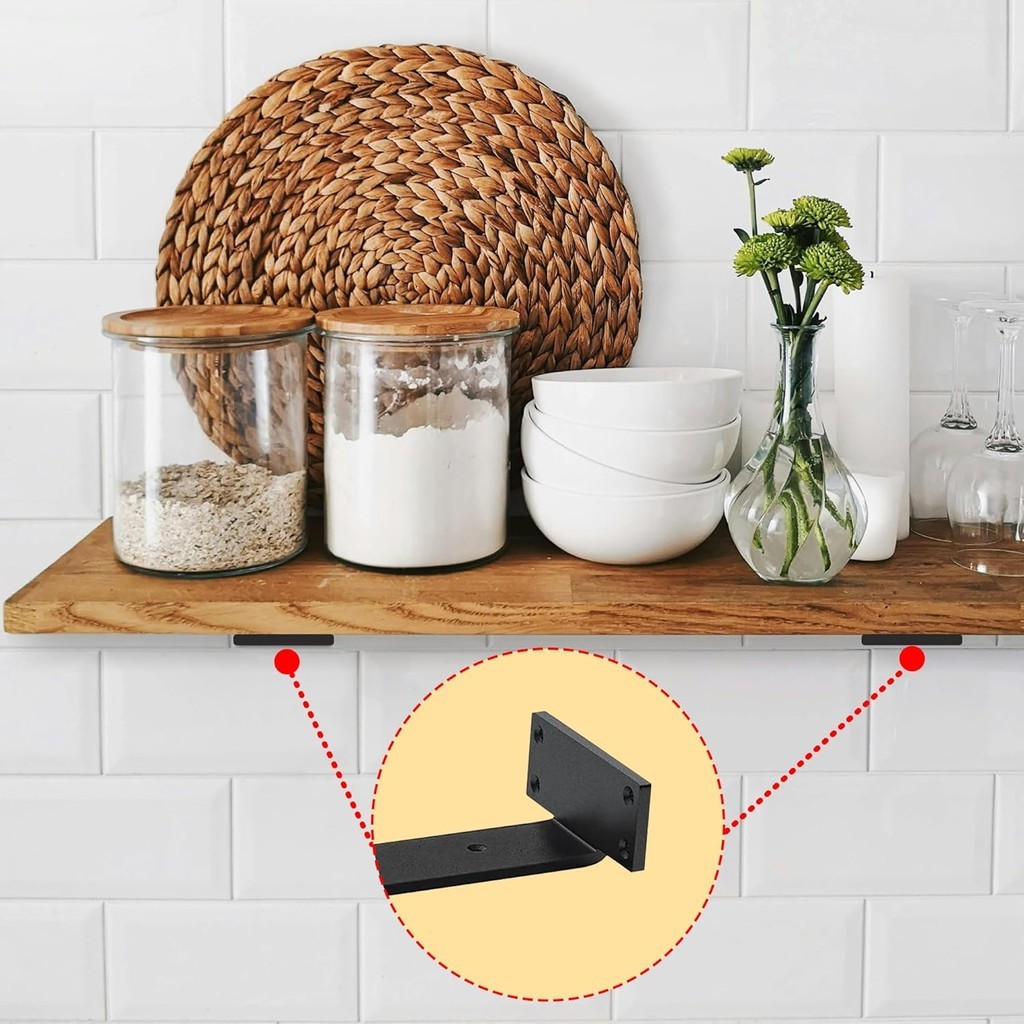 2 pieces/set Steel Heavy Duty Concealed Floating Wall Bracket Front and ...