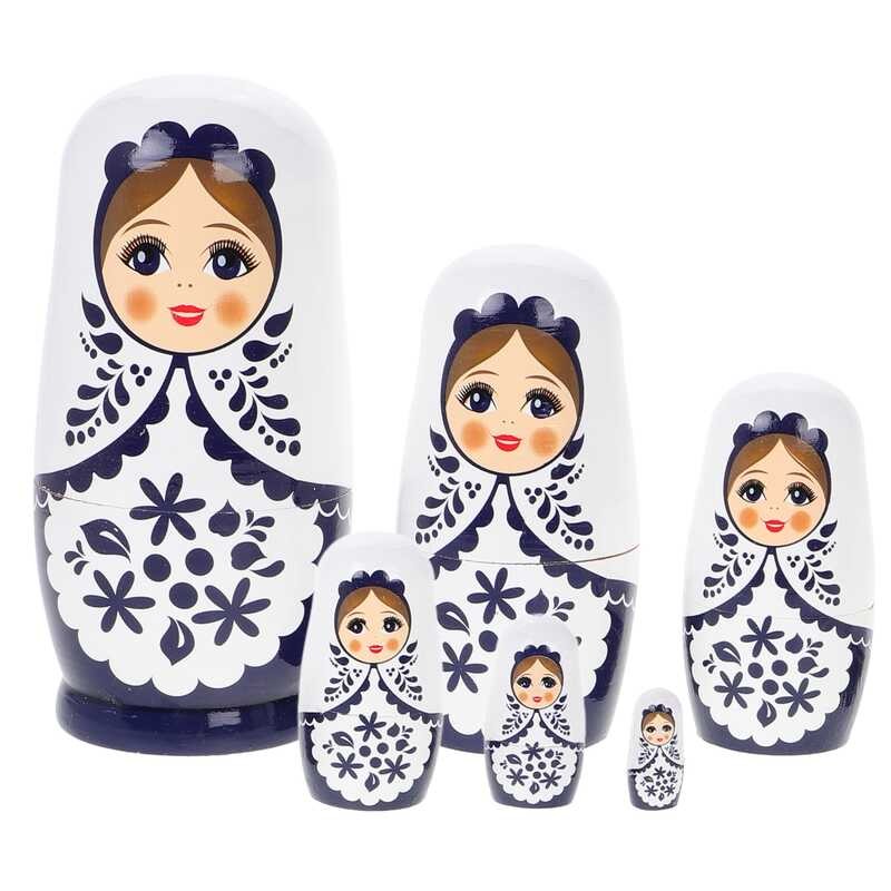 LY Matryoshka Girl Toys Russian Dolls Nesting Kids And Crafts Kit Wood ...