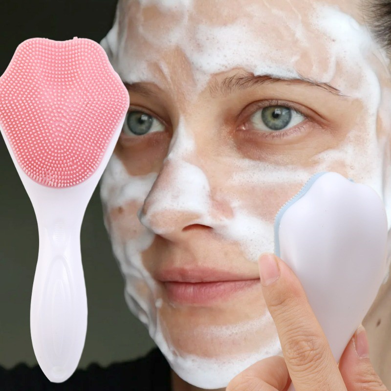 Facial Massage Wash Brush - Soft Silicone Face Cleaning Brush - Round ...