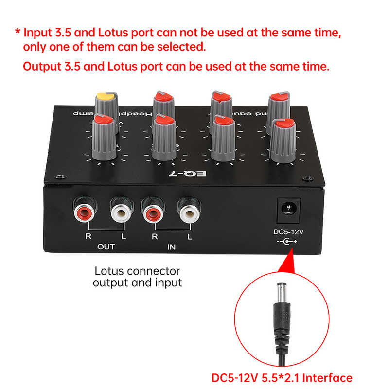 Eq-7 Dc5v-12V Audio Signal Preamplifier 7 Band Equalizer Adjust High ...