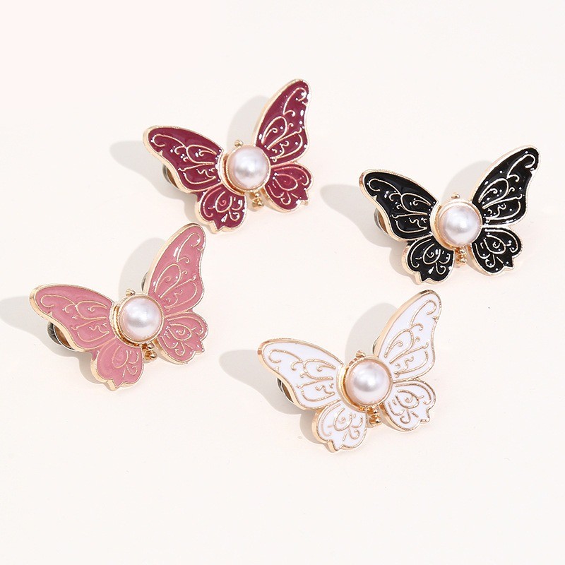 Pearl Butterfly Narrow-Waist Buckle Detachable Nail-Free Seam-Free ...