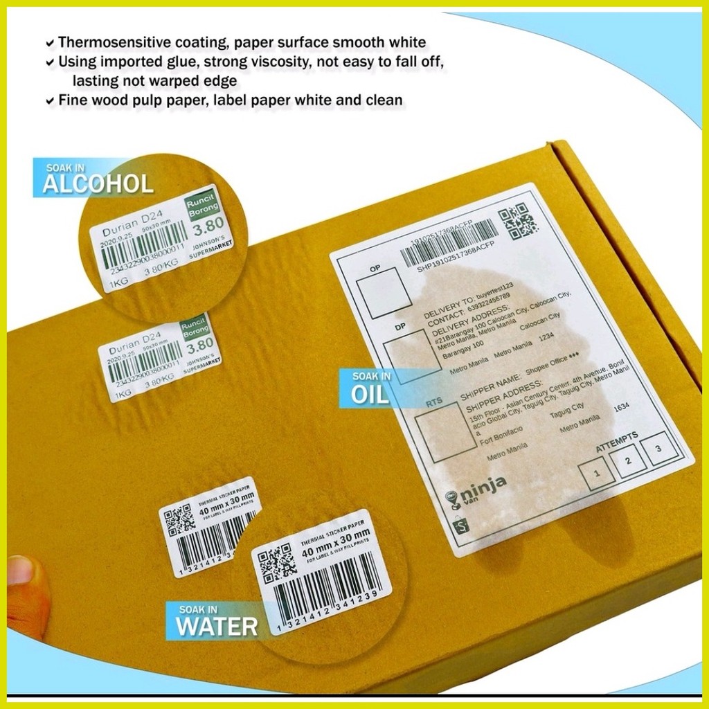 Warranty Included 100*150mm Barcode / Thermal Sticker for Shopee ...
