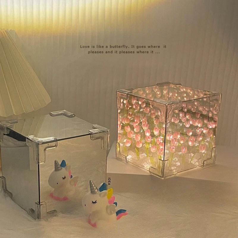 DIY Handmade Gift Tulip Flower Sea Night Light Material Finished Box ...
